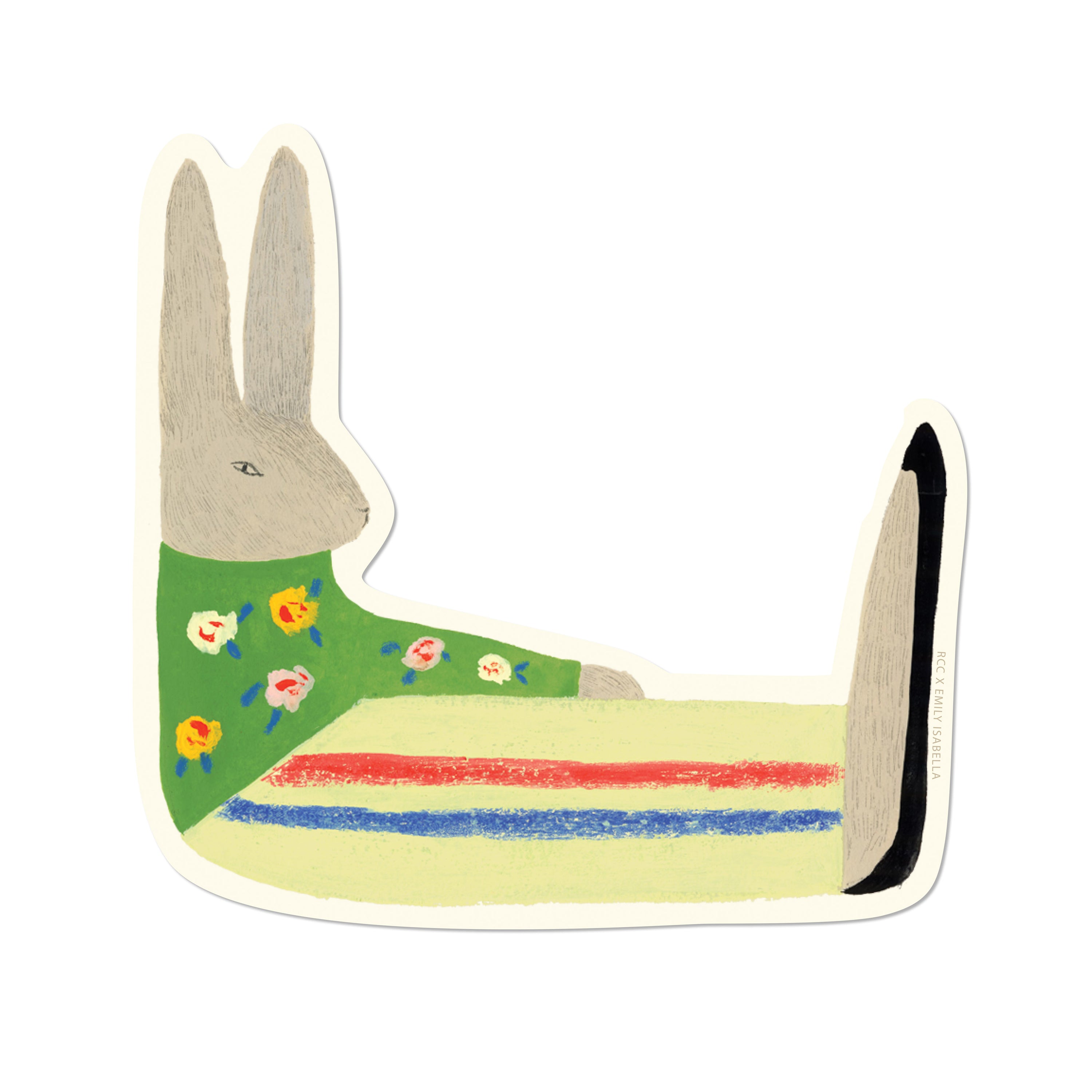 Rabbit sticker – Red Cap Cards