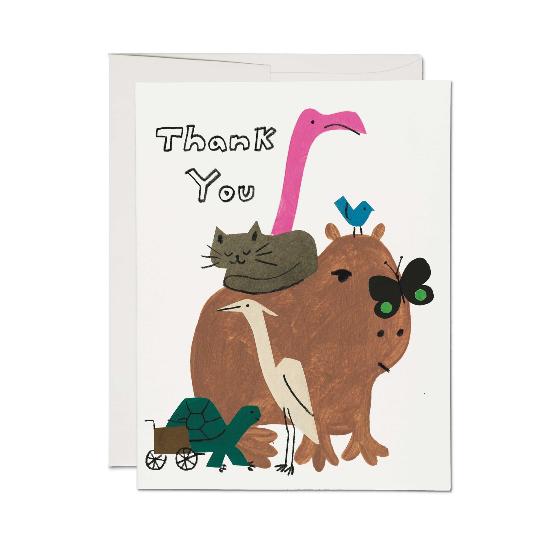Capybara Friend greeting card – Red Cap Cards