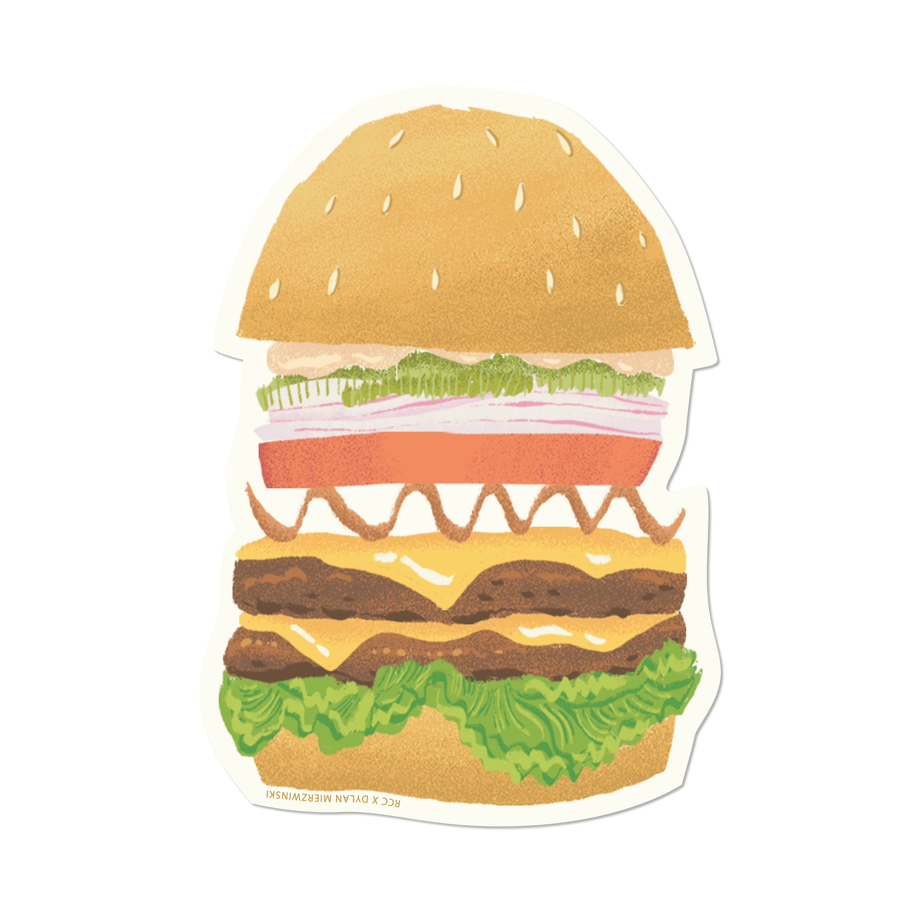 Double Cheeseburger sticker – Red Cap Cards