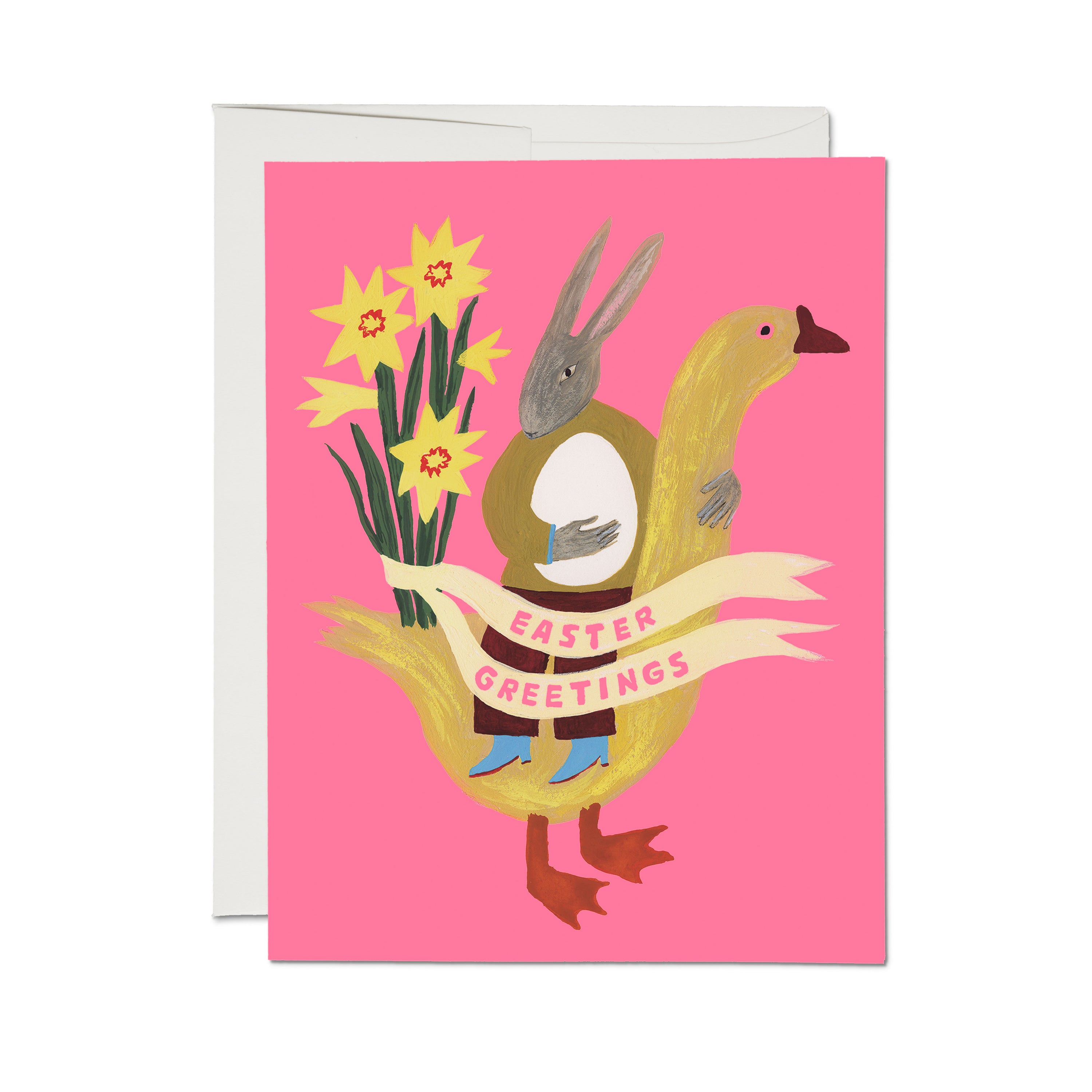 Rabbit and Goose greeting card – Red Cap Cards