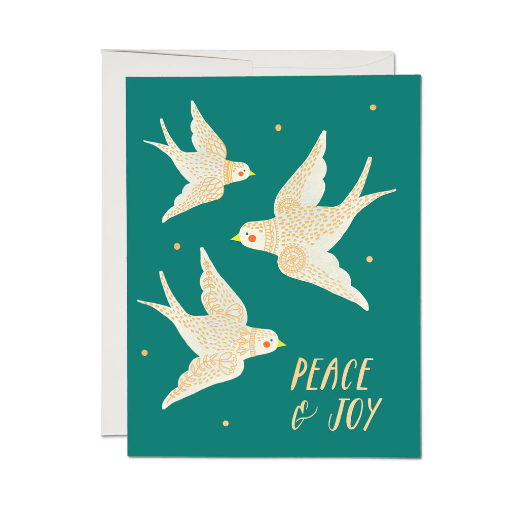 Embellished Doves greeting card – Red Cap Cards