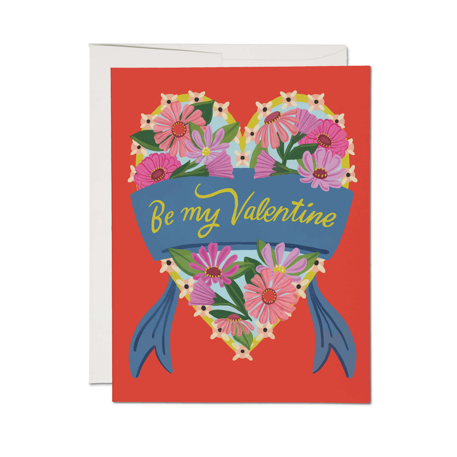 Daisy Heart Valentine greeting card – Red Cap Cards