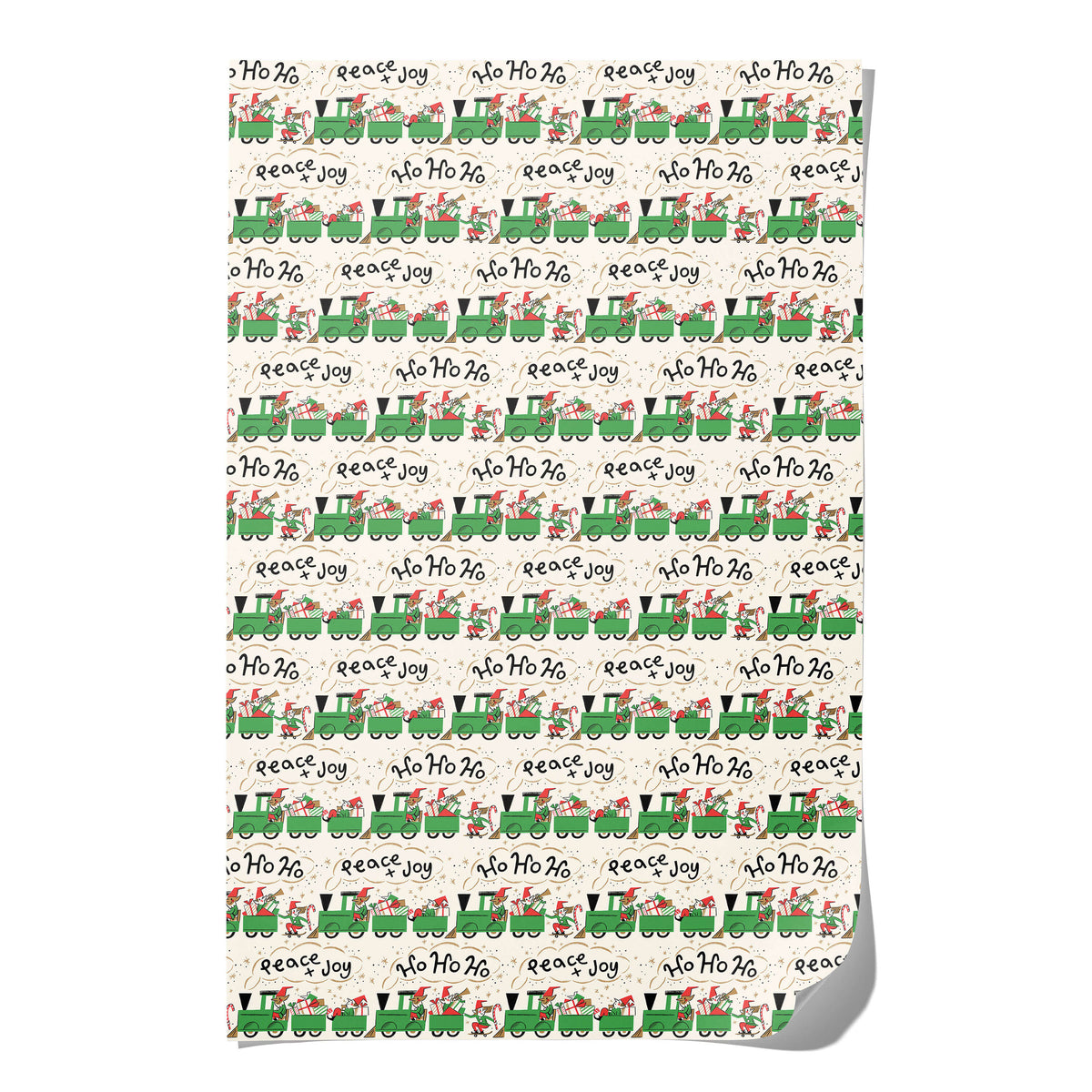 Elf Train wrapping paper – Red Cap Cards