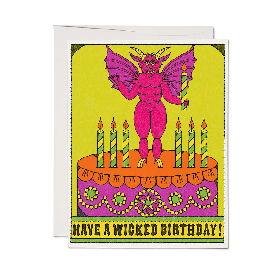 Wicked Birthday greeting card – Red Cap Cards