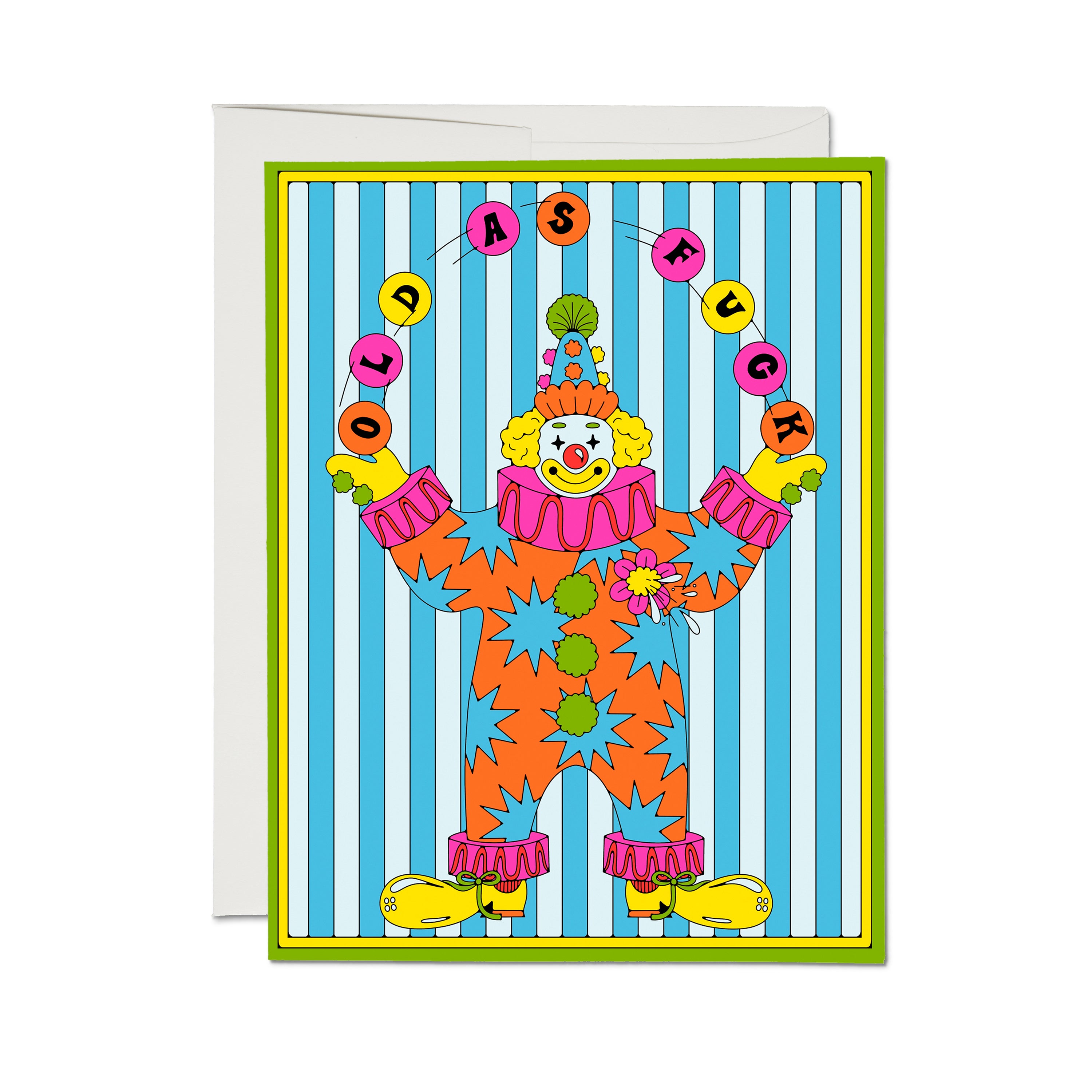Old Clown greeting card – Red Cap Cards