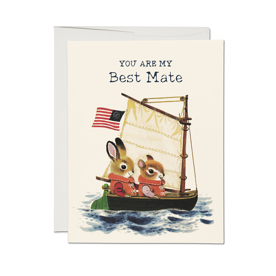Best Mate greeting card – Red Cap Cards