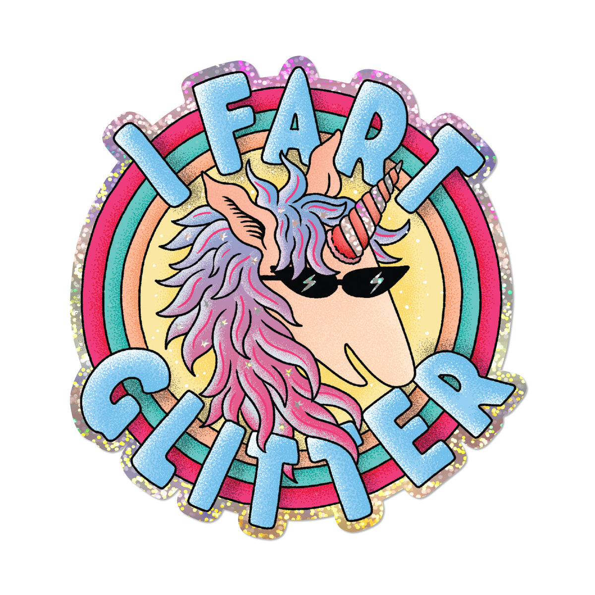 I Fart Glitter sticker – Red Cap Cards